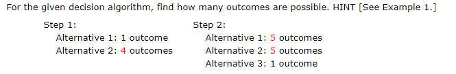 Solved For the given decision algorithm, find how many | Chegg.com