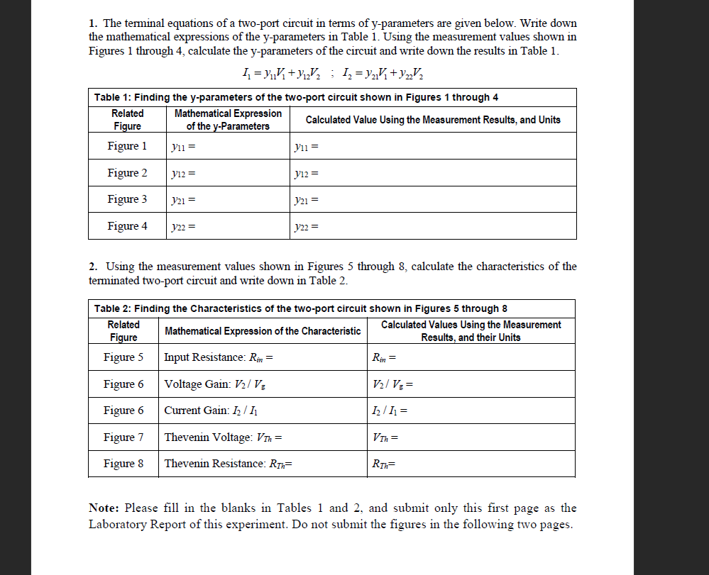 Solved 1. The terminal equations of a two-port circuit in | Chegg.com
