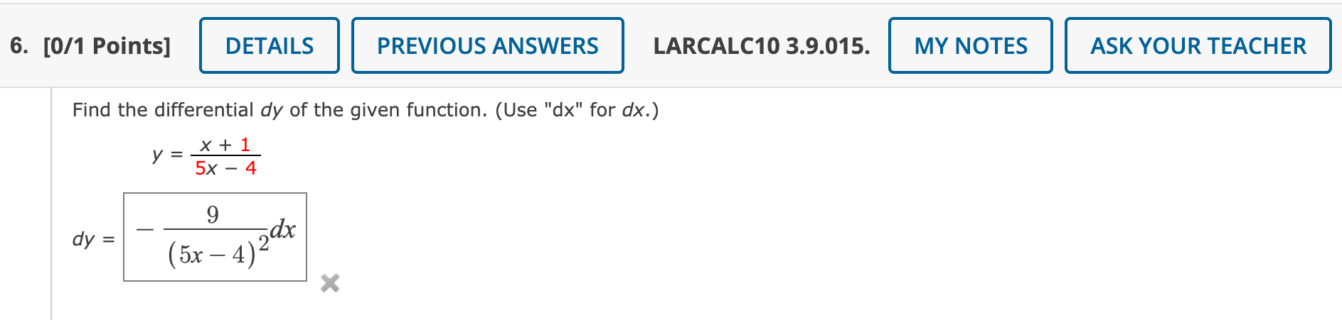 Solved Find The Differential Dy Of The Given Function Use