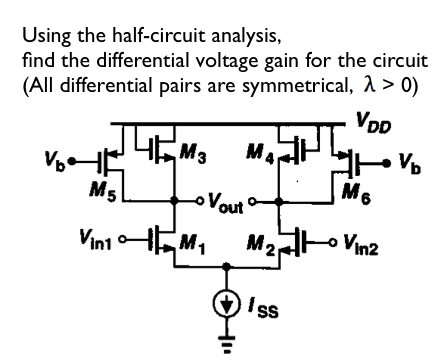 Solved Using the half-circuit analysis, find the | Chegg.com