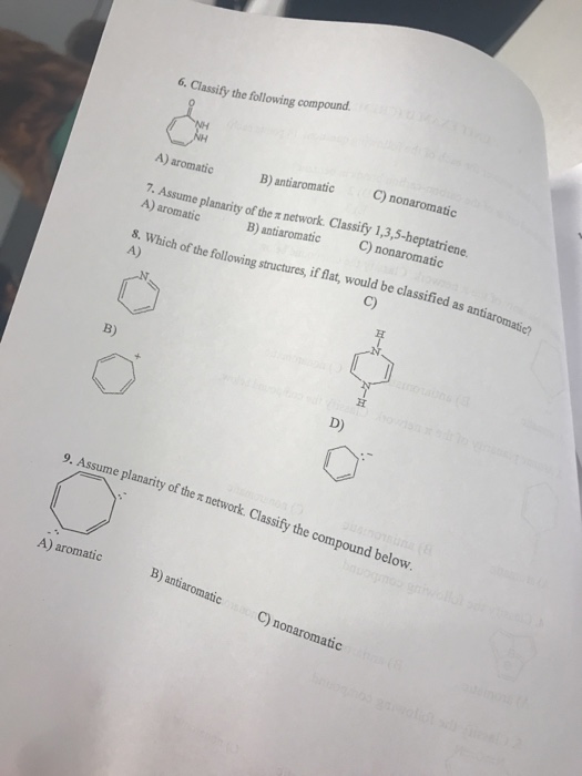 Solved Classify the following compound. aromatic | Chegg.com