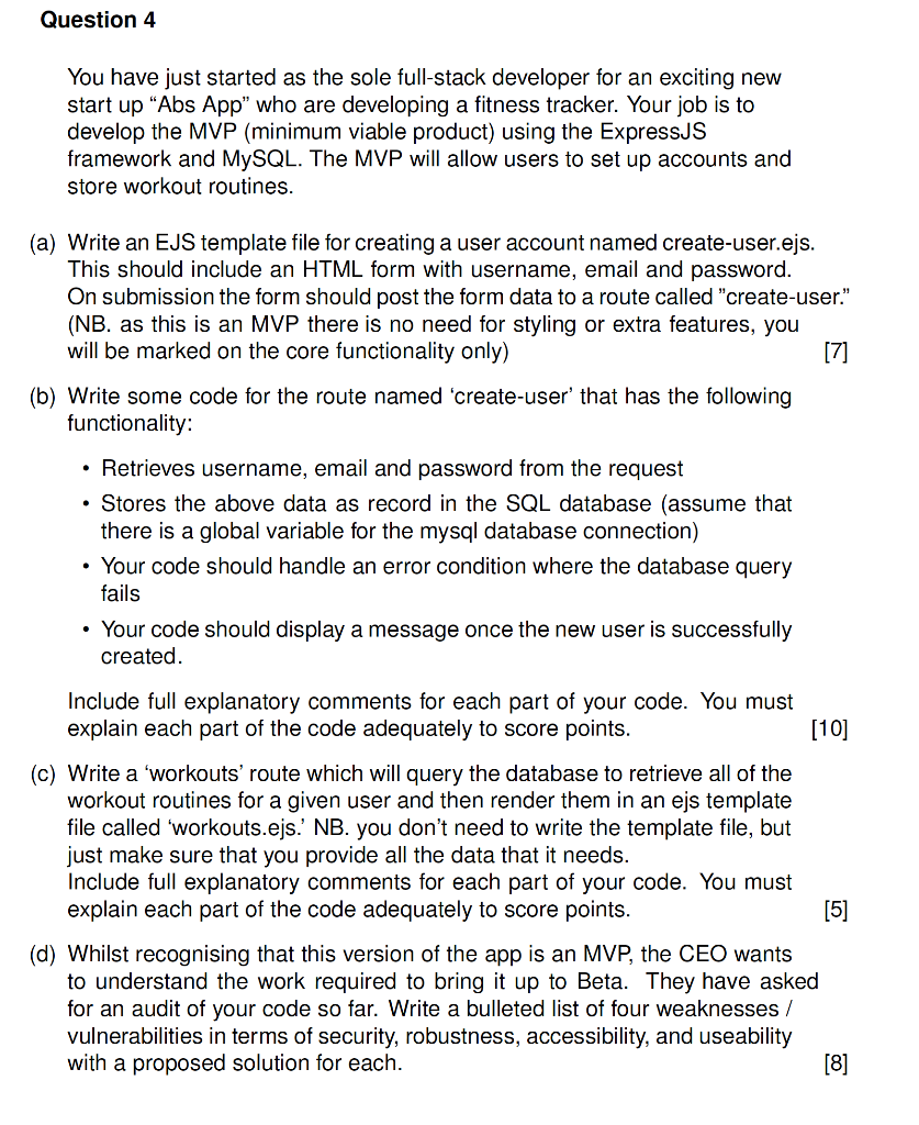Solved Question 4 You have just started as the sole | Chegg.com