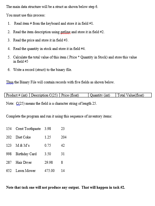 pp. 680-701 Lab Task 1 - Create A Binary File (An | Chegg.com