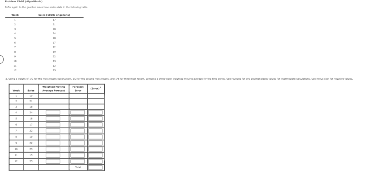 Solved Problem 15-08 (Algorithmic) Refer again to the | Chegg.com