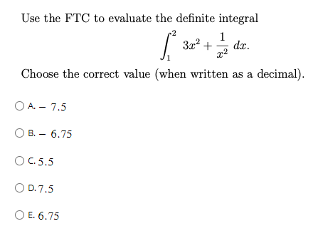 Solved Use the FTC to evaluate the definite | Chegg.com