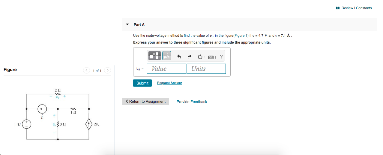 Solved Review Constants Part A Use the node-voltage method | Chegg.com