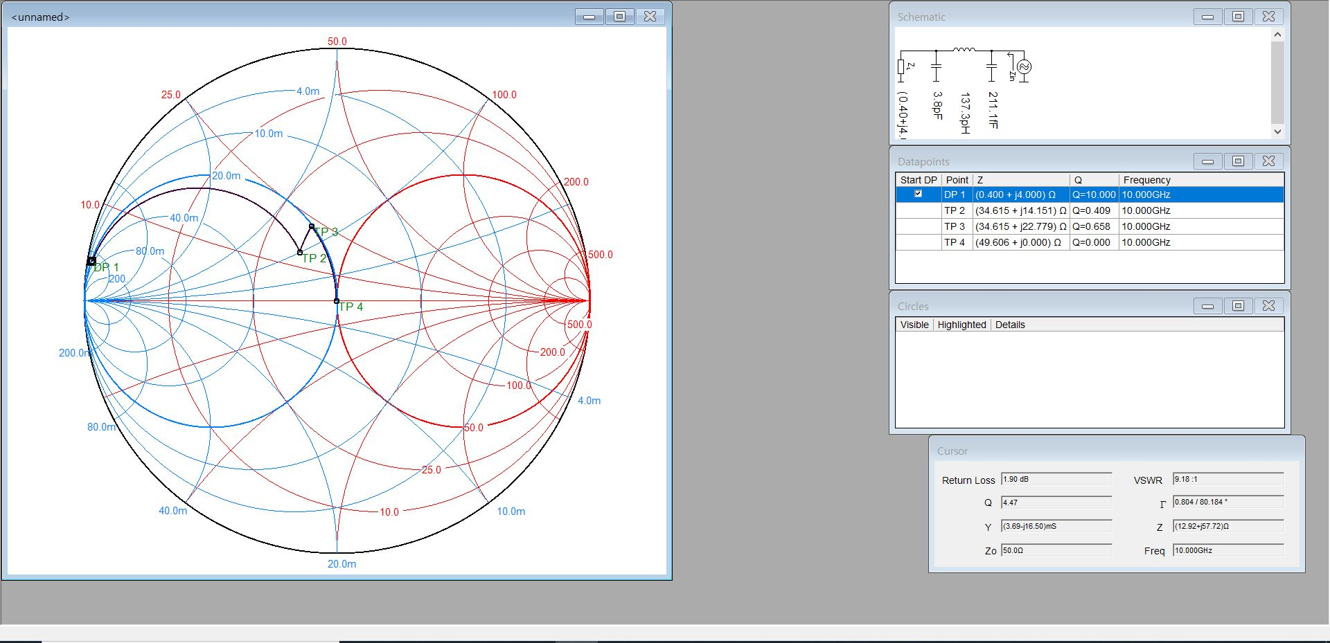 0 X Schematic - O X 50.0 3 4.Om HA 3.8pF 25.0 100.0 | Chegg.com