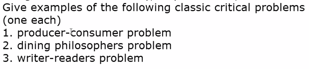 Solved Give examples of the following classic critical | Chegg.com