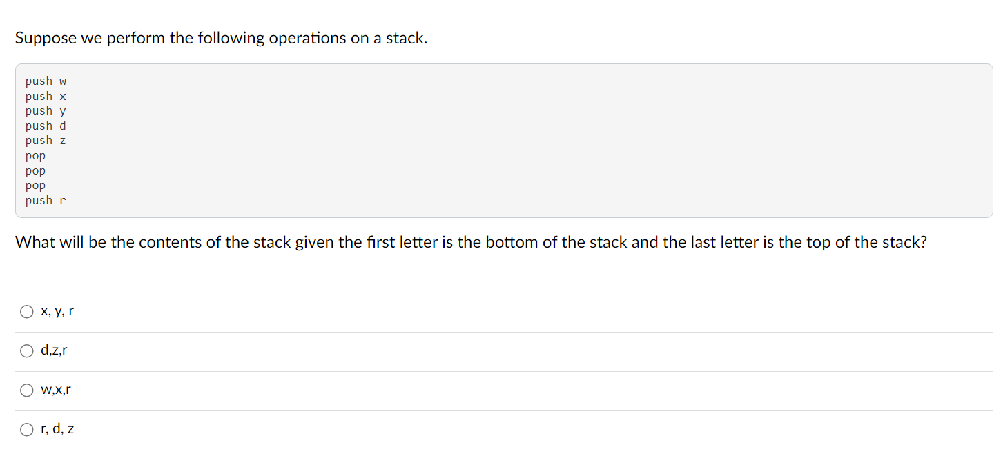 Solved Suppose We Perform The Following Operations On A 