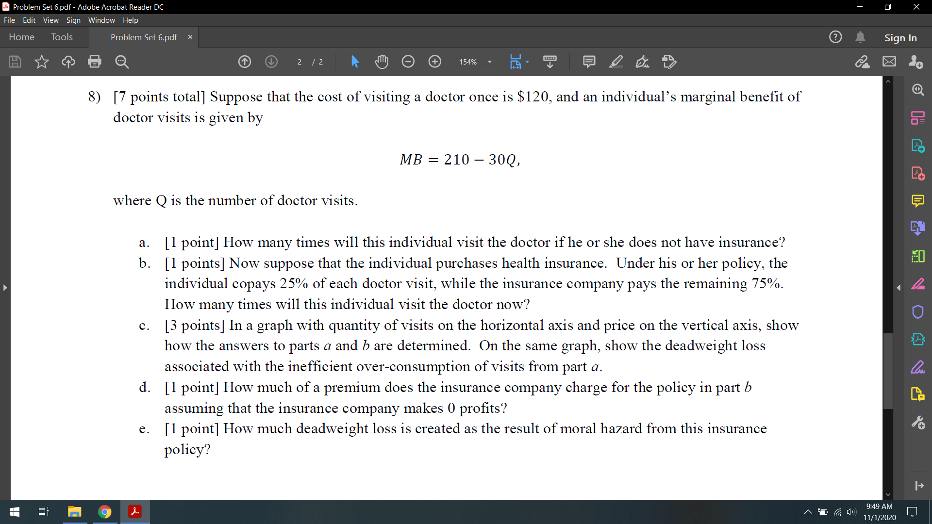Solved Problem Set 6.pdf - Adobe Acrobat Reader DC File Edit | Chegg.com