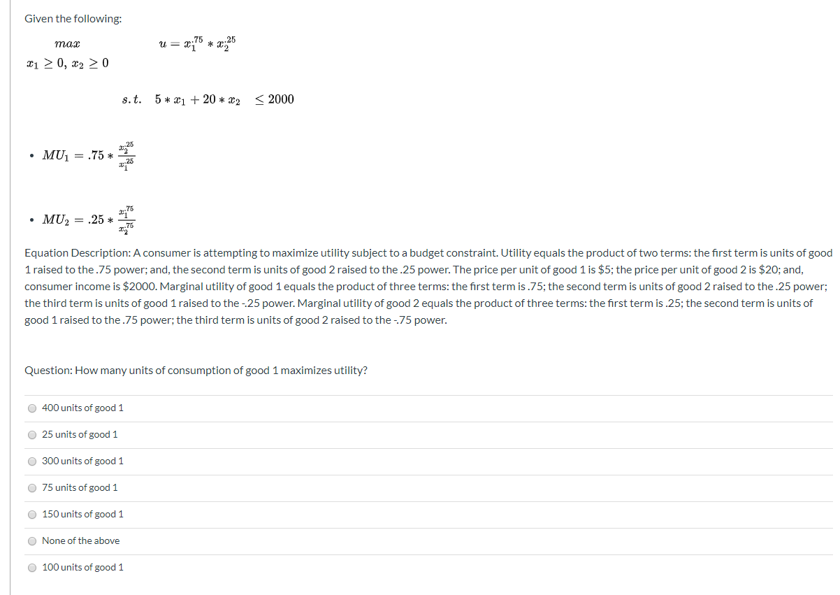 Solved Given the following: 25 тах ¤1 > 0, x2 > 0
