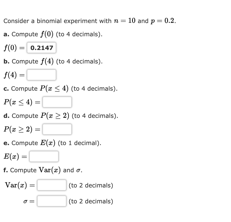 Solved Consider a binomial experiment with n=10 ﻿and | Chegg.com