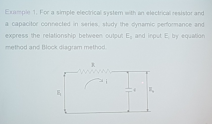 Solved Example 1. For a simple electrical system with an | Chegg.com