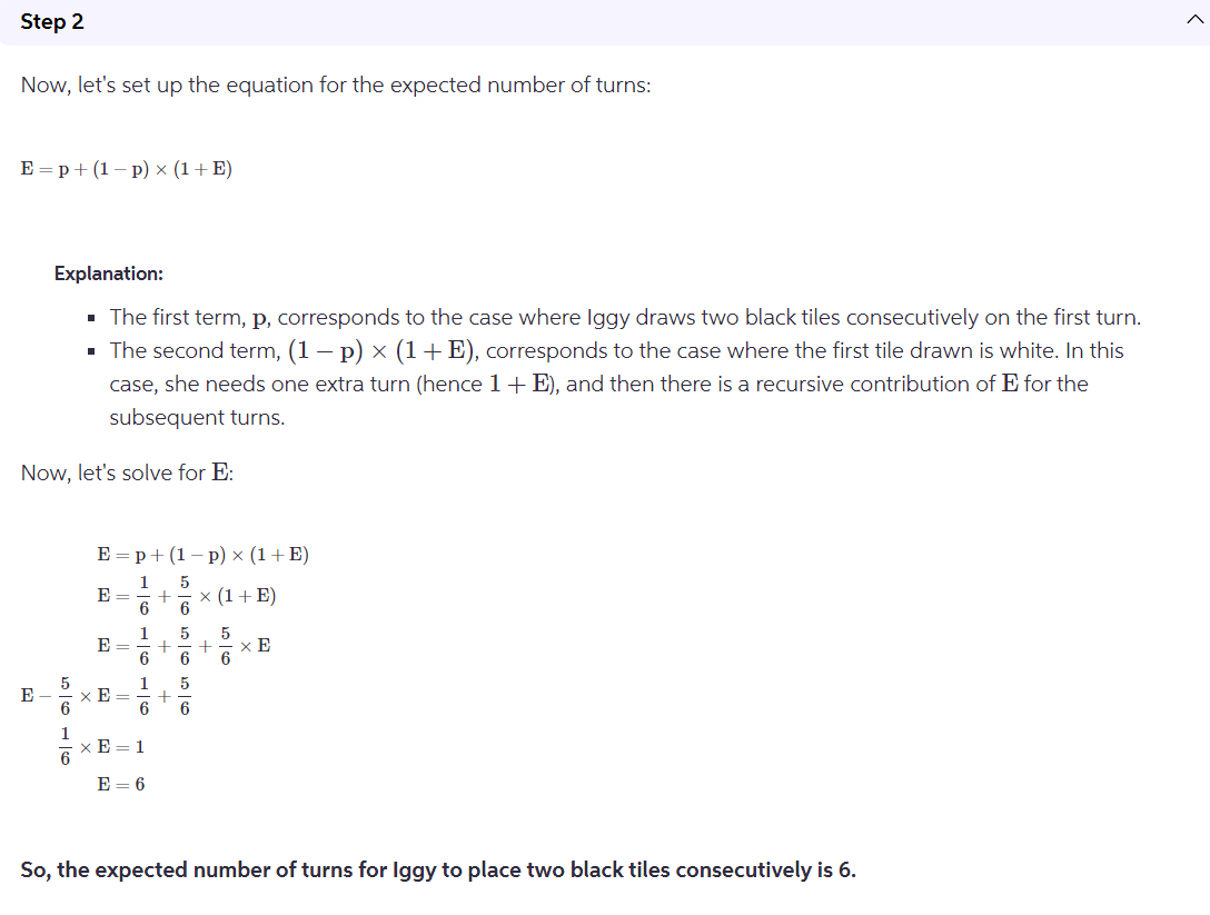 Solved but shouldn't the first probability be (1/6)^2. | Chegg.com