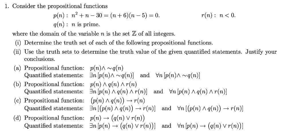 Solved 1. Consider the propositional functions p(n): nº + m | Chegg.com