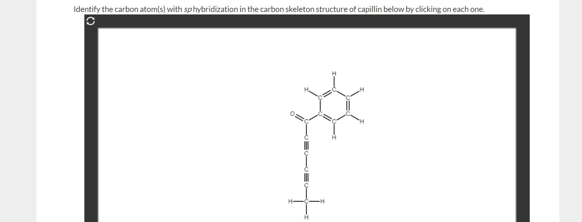 Solved Identify the carbon atom(s) with sp hybridization in | Chegg.com