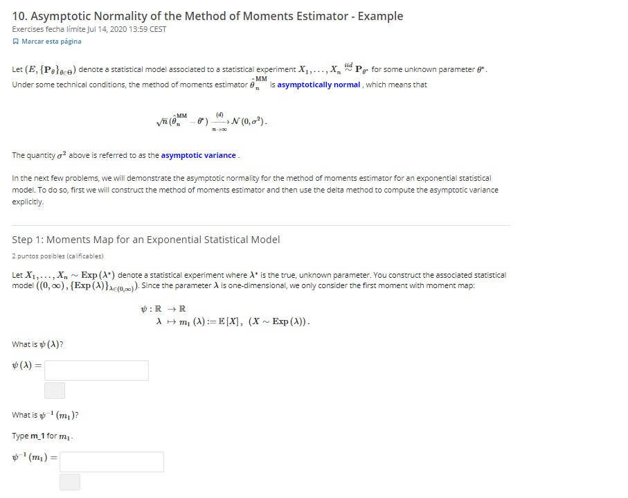 10 Asymptotic Normality Of The Method Of Moments