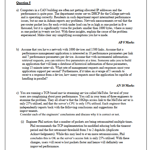 Solved Question 5 a) Computers in a CAN building are often | Chegg.com