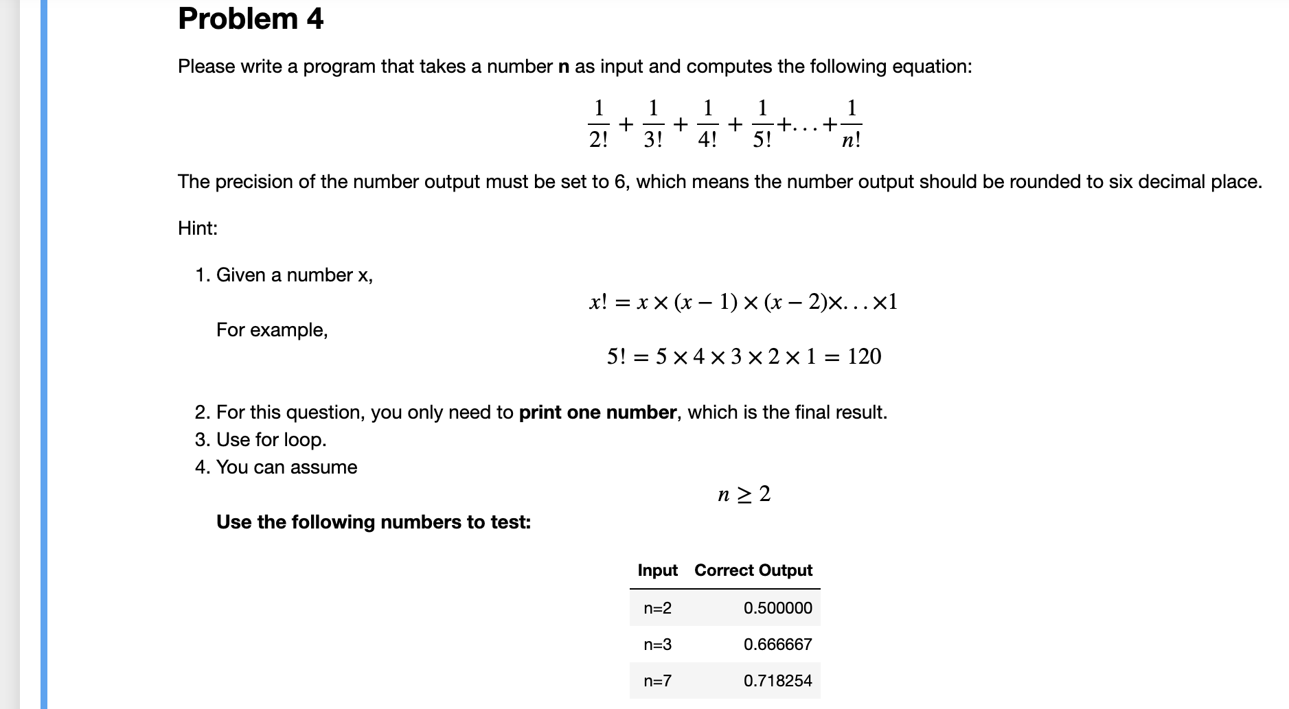 Solved 2!1+3!1+4!1+5!1+…+n!1 The precision of the number | Chegg.com
