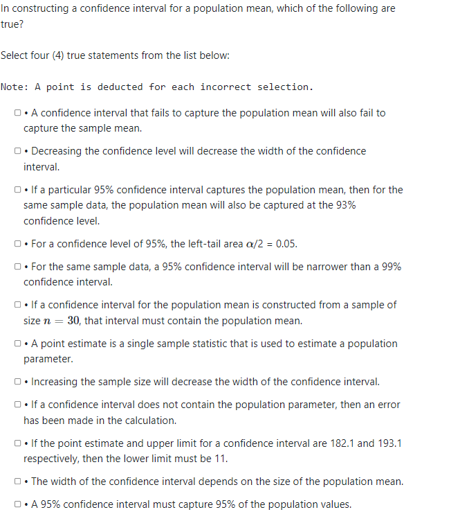 Solved In constructing a confidence interval for a | Chegg.com