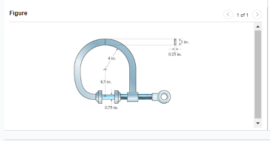 Solved The C-clamp applies a compressive stress on the | Chegg.com