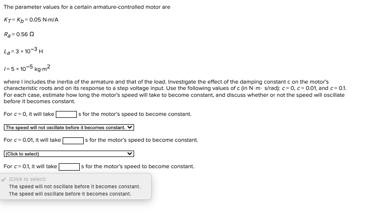 Solved The parameter values for a certain | Chegg.com