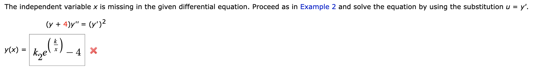 Solved The independent variable x is missing in the given | Chegg.com