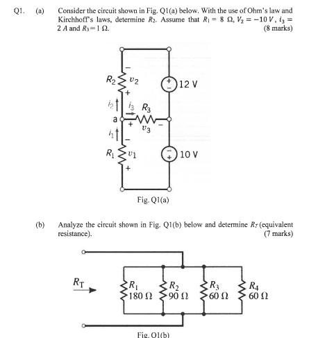 Solved a) Consider the circuit shown in Fig. Q1(a) below. | Chegg.com