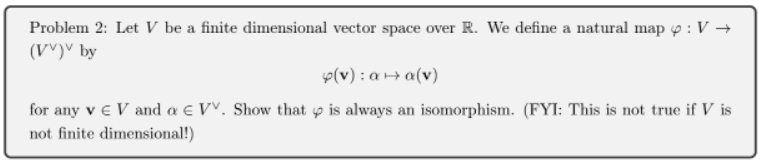 Solved Problem 2: Let V be a finite dimensional vector space | Chegg.com