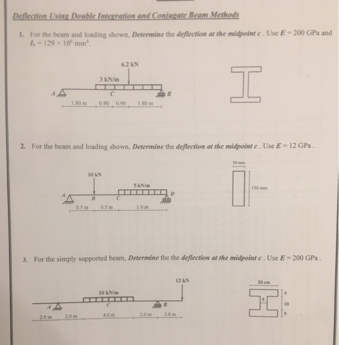 Solved Deflection Using Double Integration and Conjugate | Chegg.com