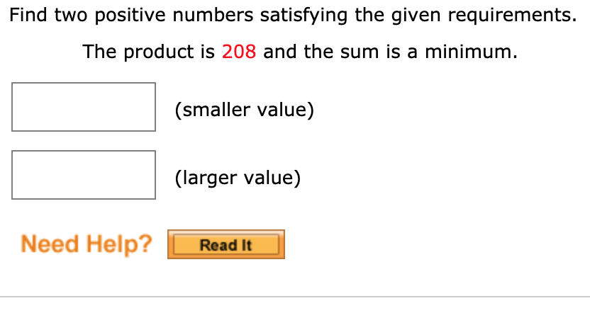 Solved Find two positive numbers satisfying the given | Chegg.com