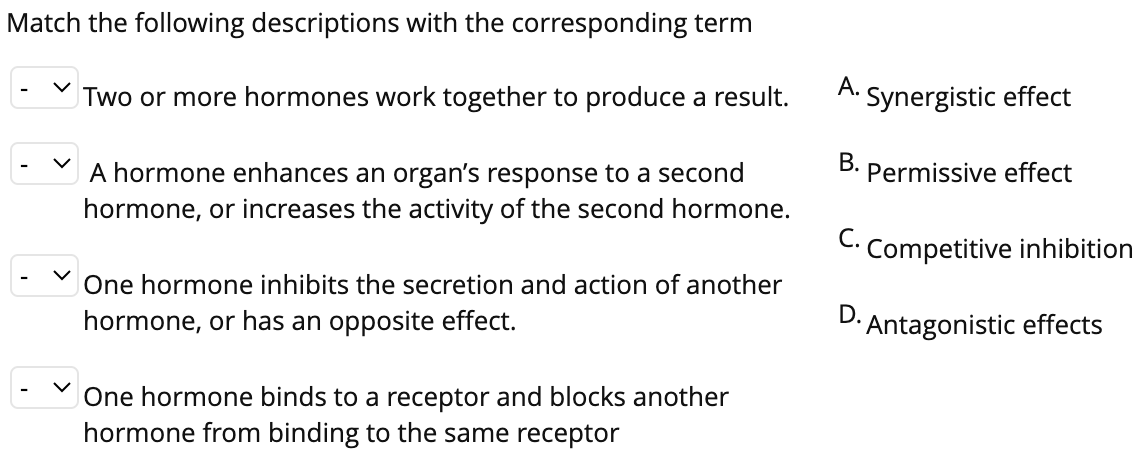 Solved Match the following descriptions with the | Chegg.com