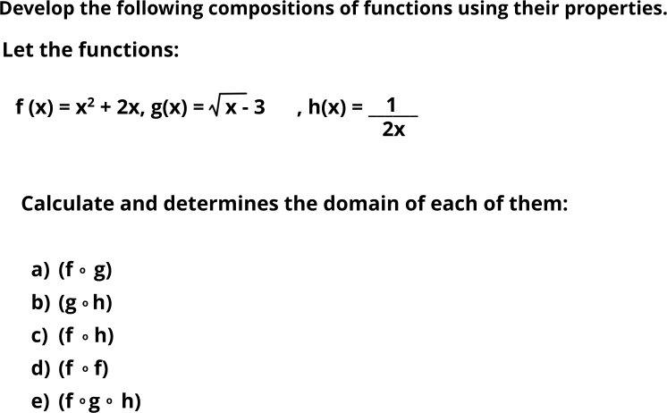 Solved Develop the following compositions of functions using | Chegg.com