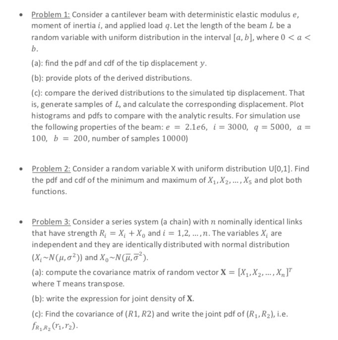 Solved Problem 1: Consider a cantilever beam with | Chegg.com