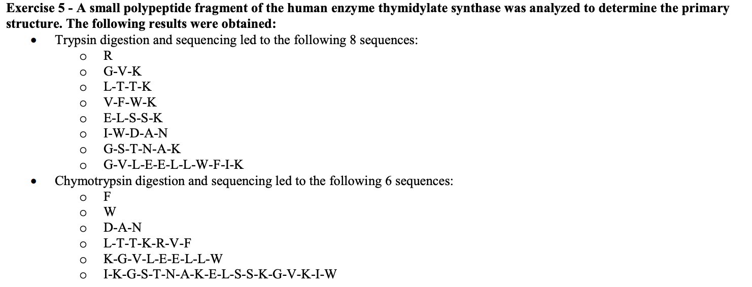 Solved O O O O O Exercise 5 - A small polypeptide fragment | Chegg.com