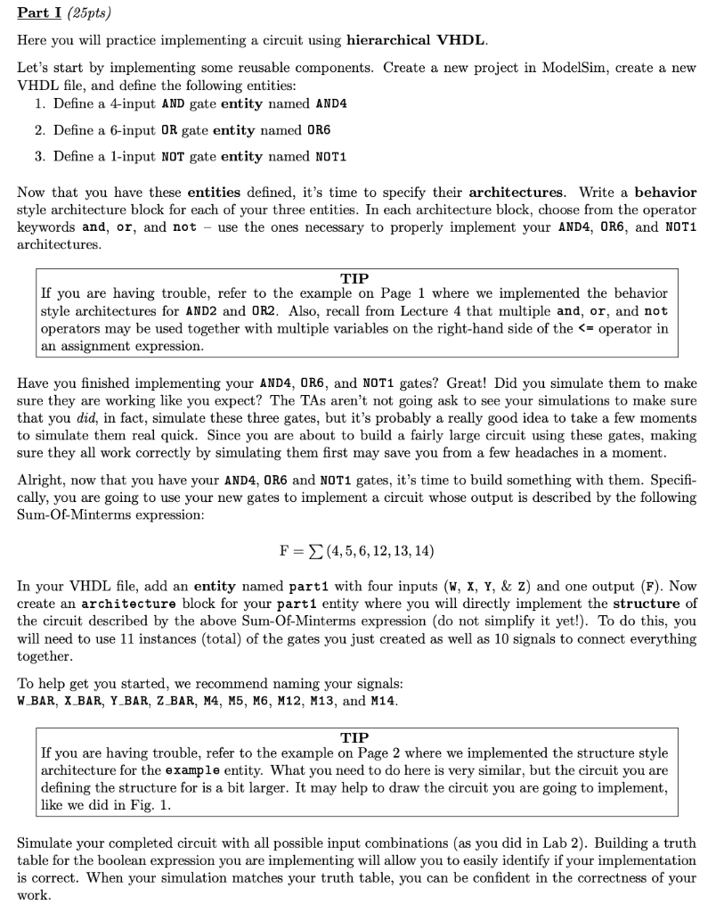 Solved Part I (25pts) Here you will practice implementing a | Chegg.com