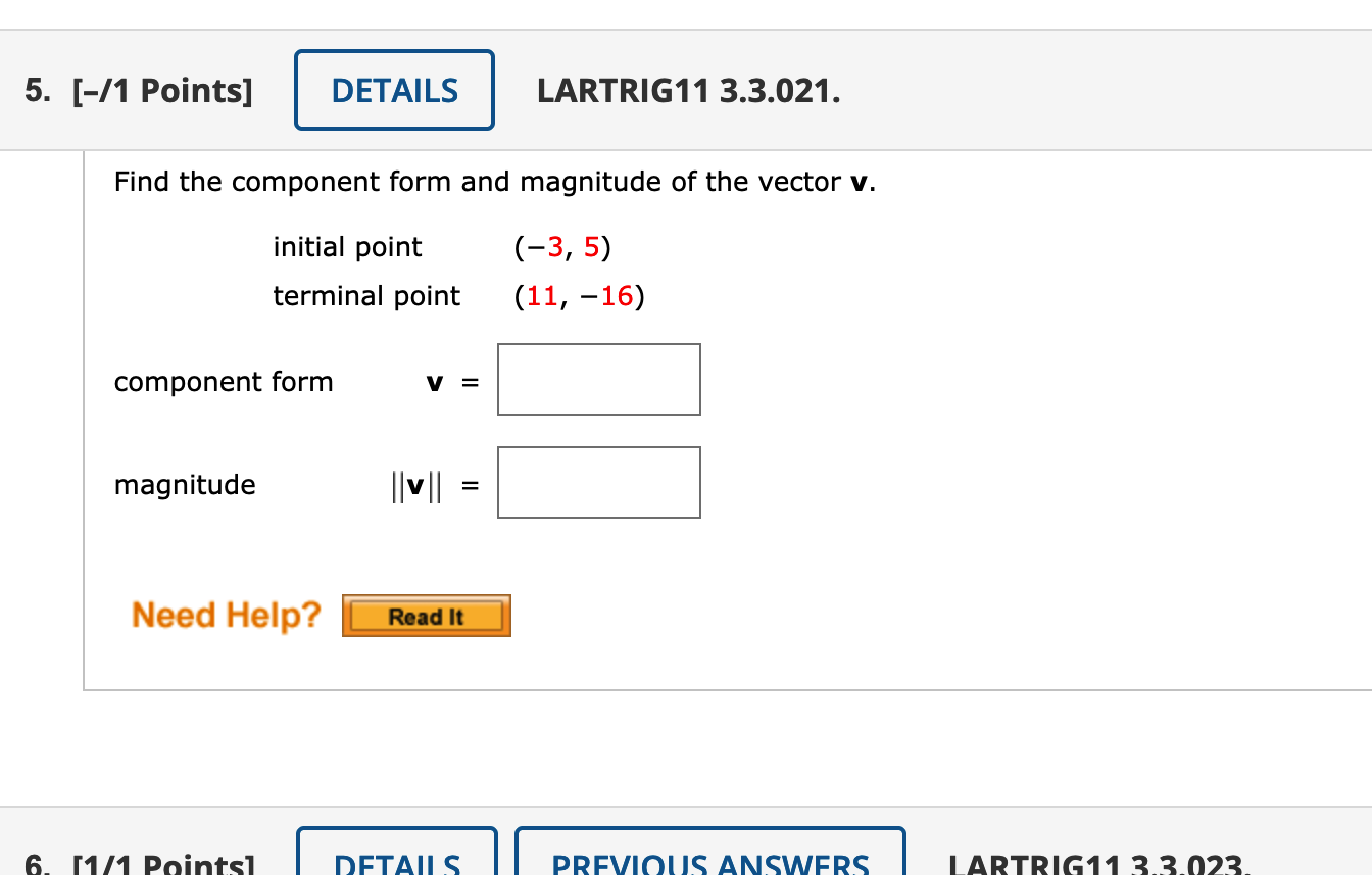 Solved component form magnitude | Chegg.com