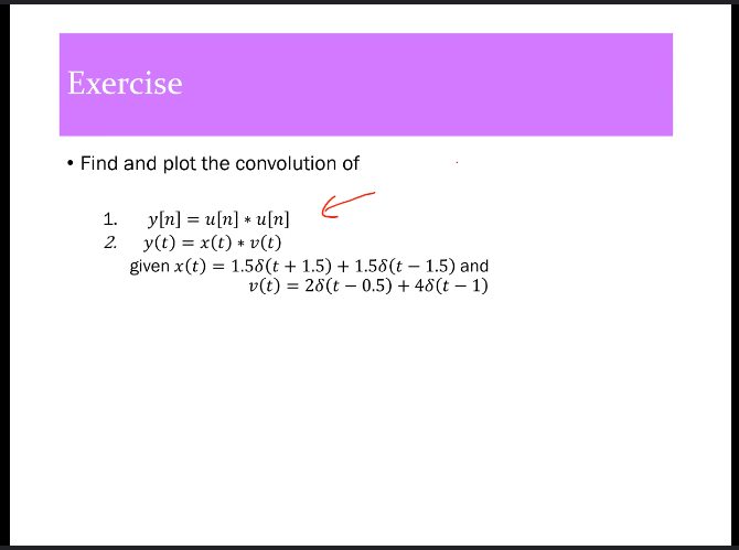 Solved Exercise • Find And Plot The Convolution Of 1 Y N 7184
