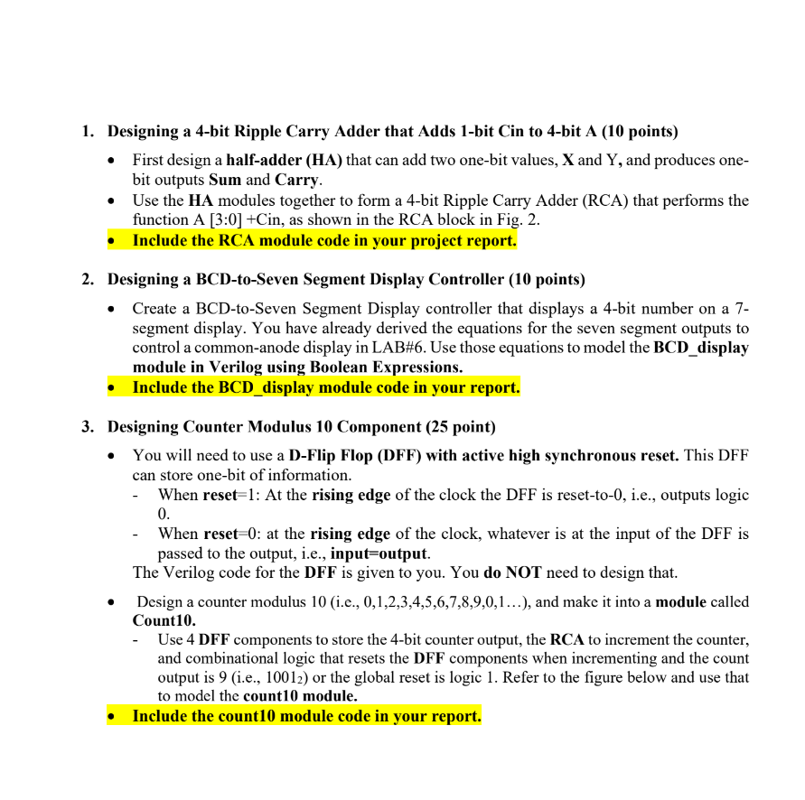 Solved 1. Combining all the concepts learned throughout the | Chegg.com
