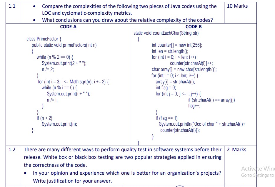 Solved 1.1 { { Compare the complexities of the following two | Chegg.com