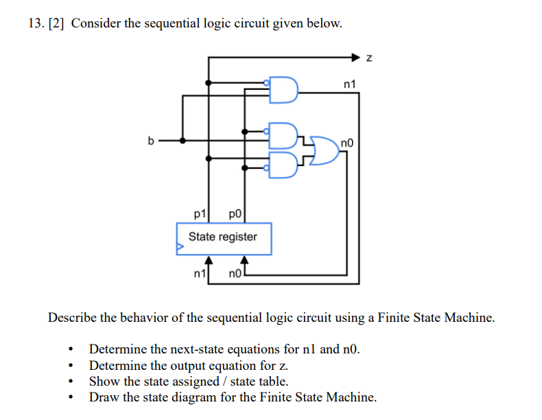 Solved 13. [2] Consider the sequential logic circuit given | Chegg.com