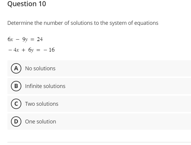Solved Determine the number of solutions to the system of | Chegg.com