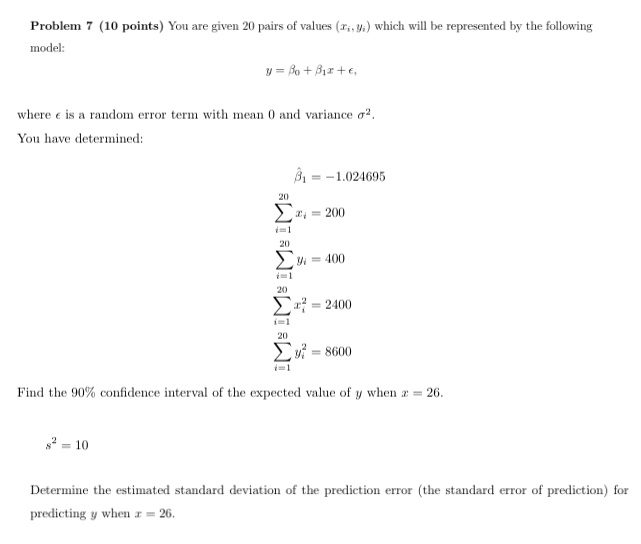 Solved Problem 7 ( 10 ﻿points) ﻿You are given 20 ﻿pairs of | Chegg.com