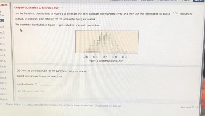 Solved Chapter 3, Section 3, Exercise 067 Use the bootstrap | Chegg.com