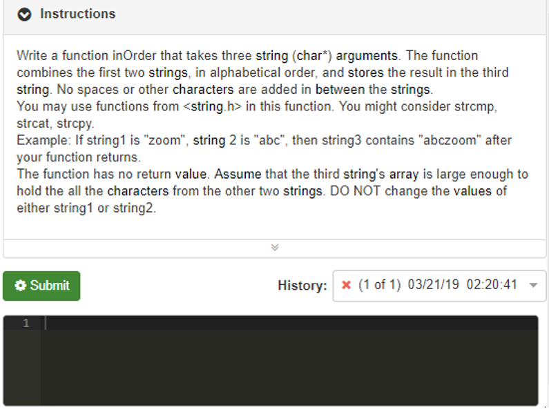 Solved Instructions Write a function inOrder that takes | Chegg.com