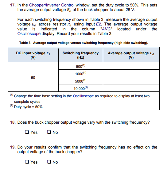 Solved Chopper/Inverter [ 12 E1 E 50 V Cous DA R 57 Ω E2 | Chegg.com