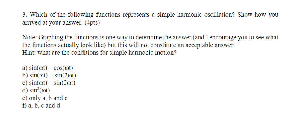 Solved 3. Which of the following functions represents a | Chegg.com