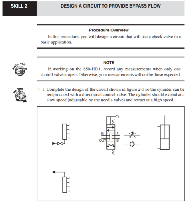 Solved SKILL 2 DESIGN A CIRCUIT TO PROVIDE BYPASS FLOW | Chegg.com