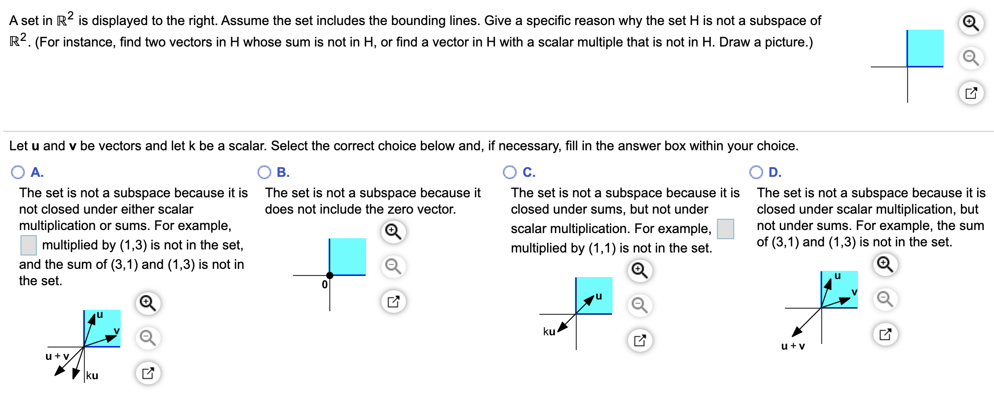 Solved A set in R2 is displayed to the right. Assume the set | Chegg.com