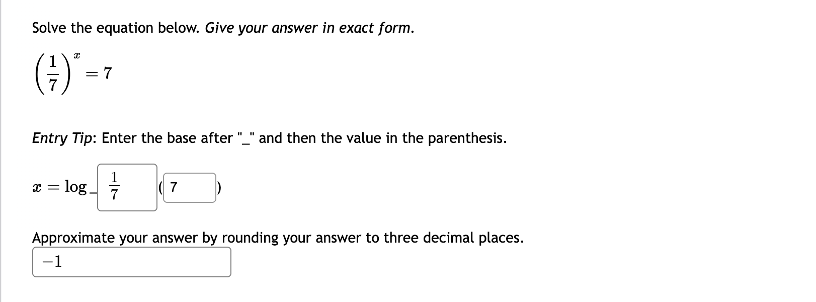 Solved Solve the equation below. Give your answer in exact | Chegg.com